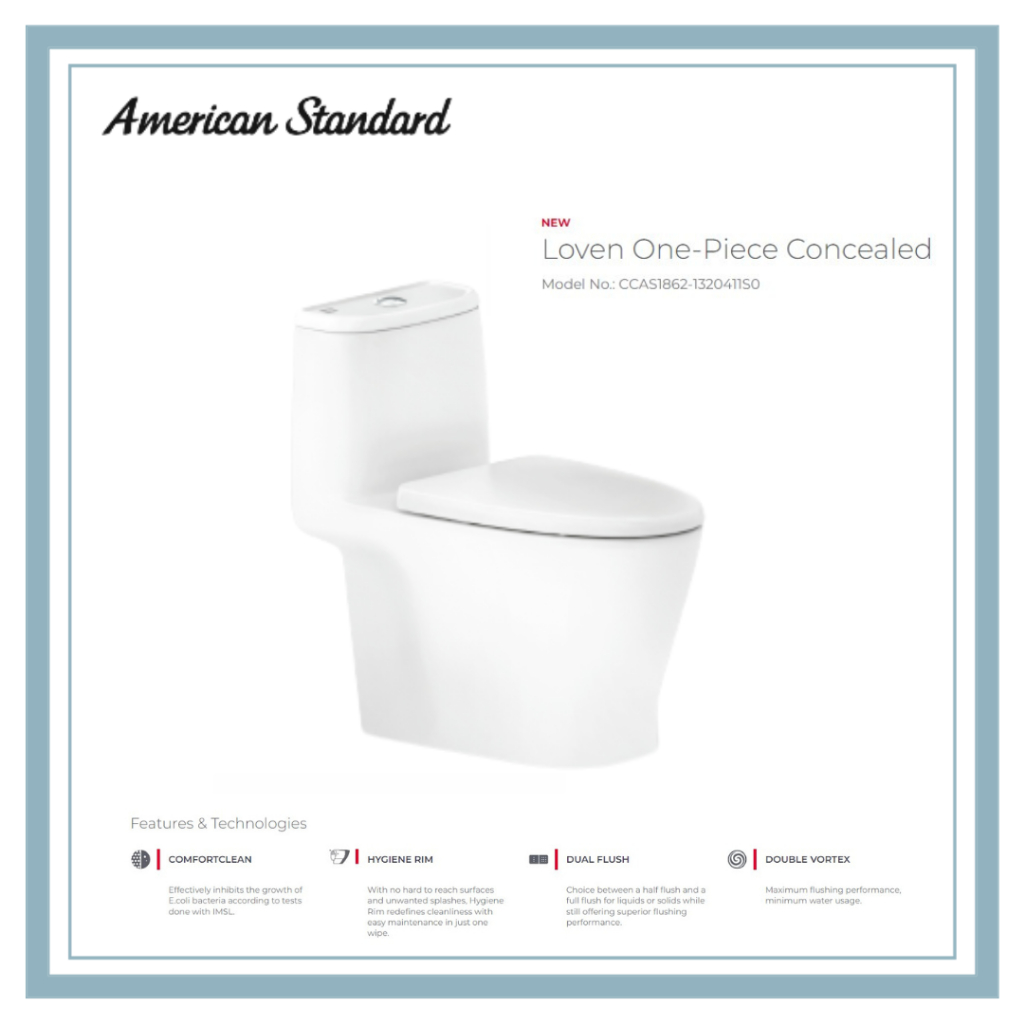American Standard Loven One-Piece Concealed Floor Standing Water Closet ...