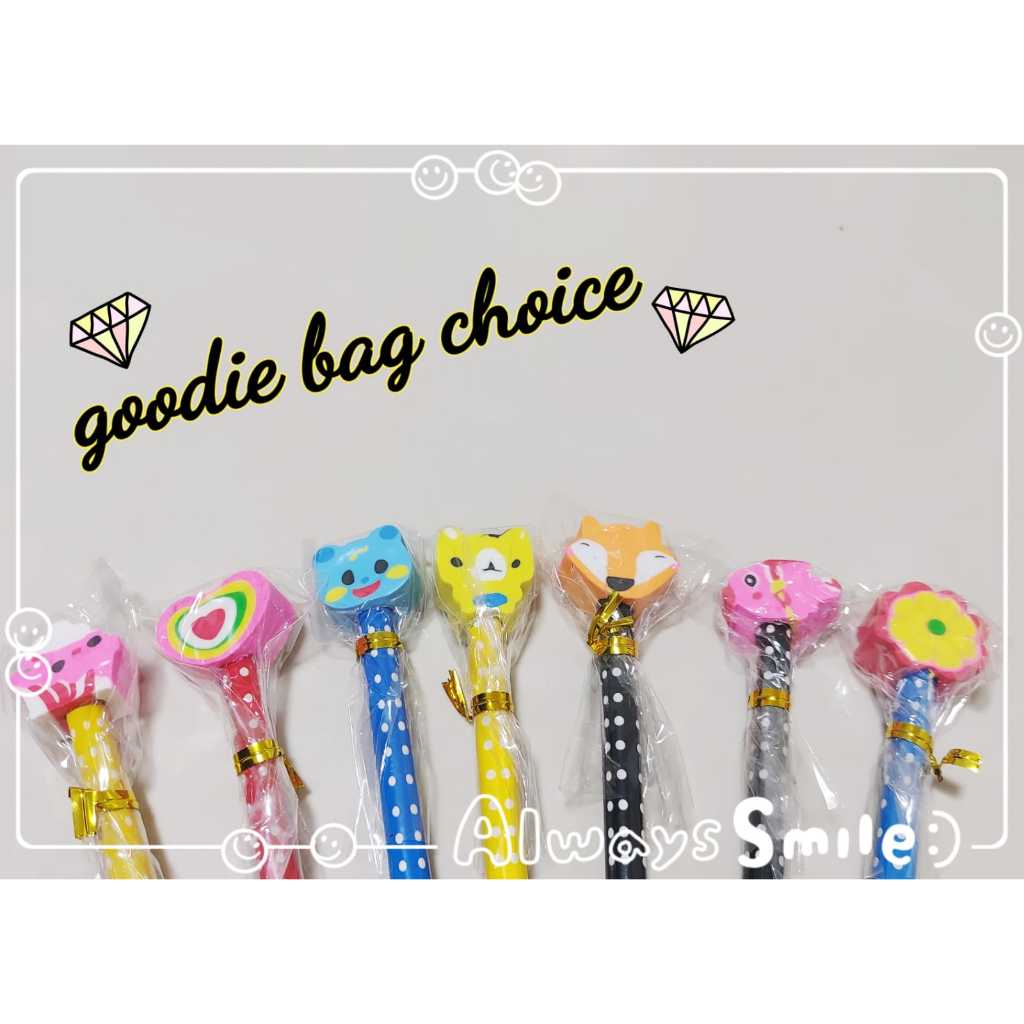 pencil with eraser cute stationery children gift goodie bag birthday ...