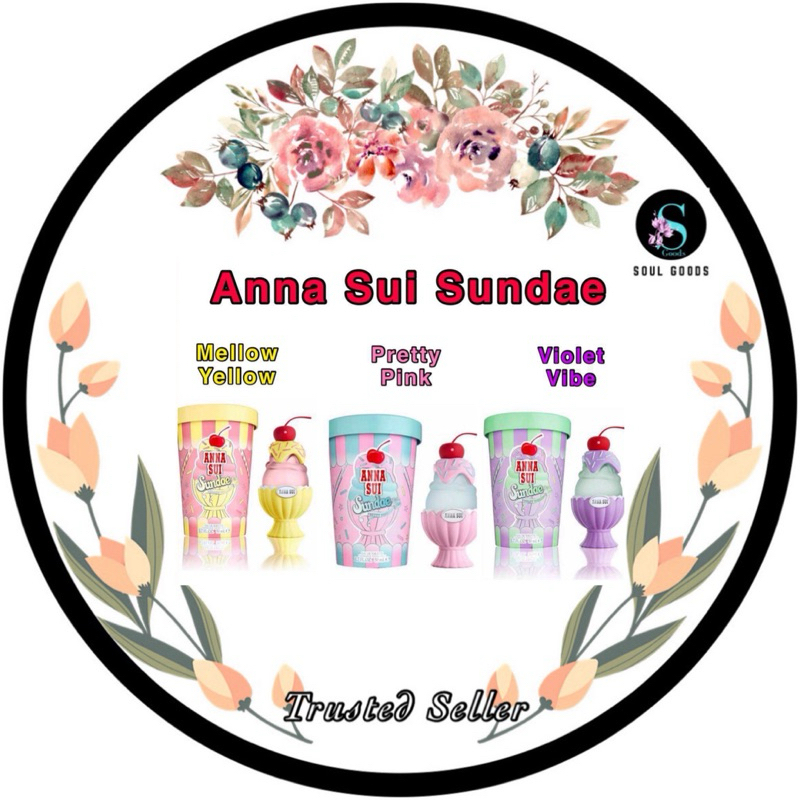 Anna Sui Sundae Mellow Yellow/Pretty Pink/Violet Vibe EDT 50ml for ...