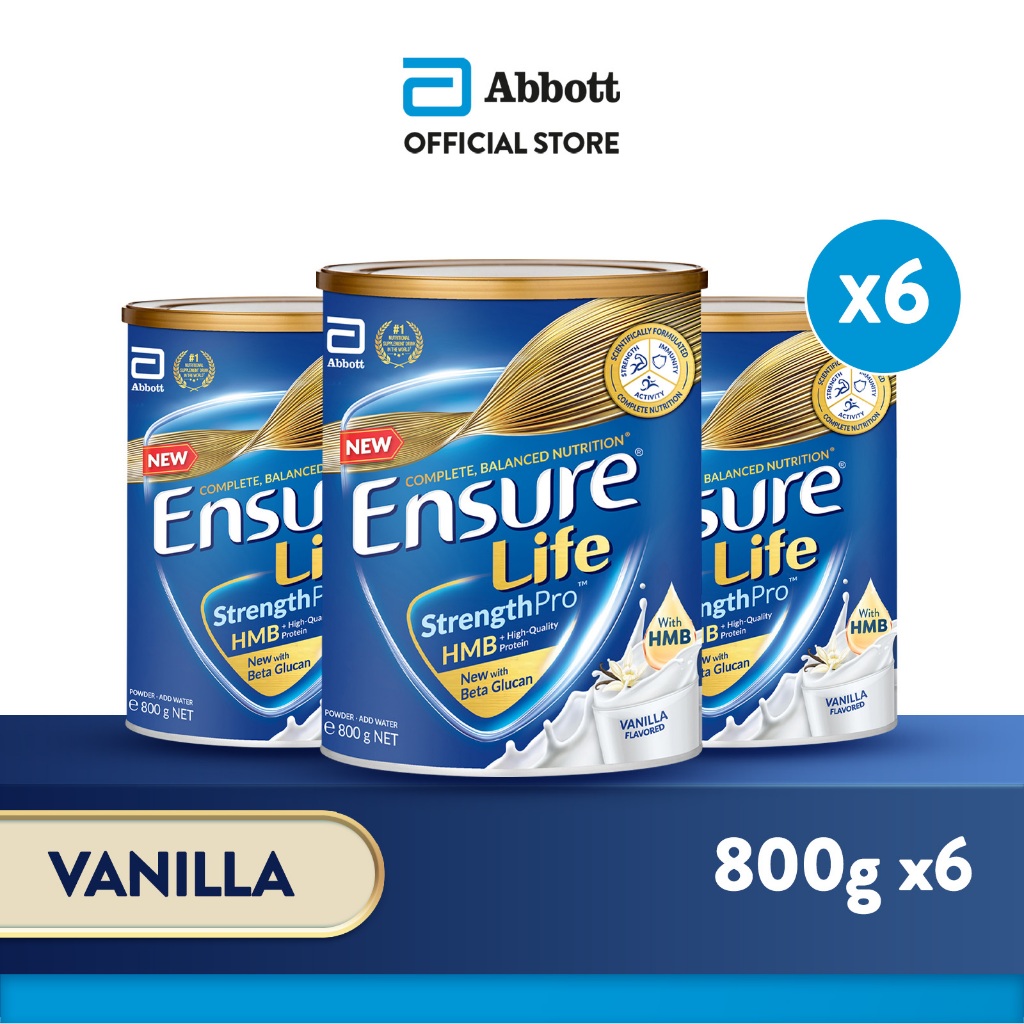 [Bundle of 6] Ensure® Life StrengthProᵀᴹ Vanilla 800g | Shopee Singapore