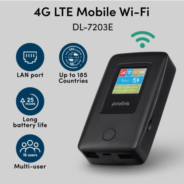 Prolink DL-7203E LTE Mobile Wi-Fi (Travel 4G Router) with SIM slot ...