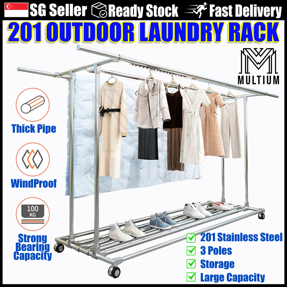 Outdoor Laundry Rack 3 Poles| Drying Rack |Laundry Rack Stainless Steel ...