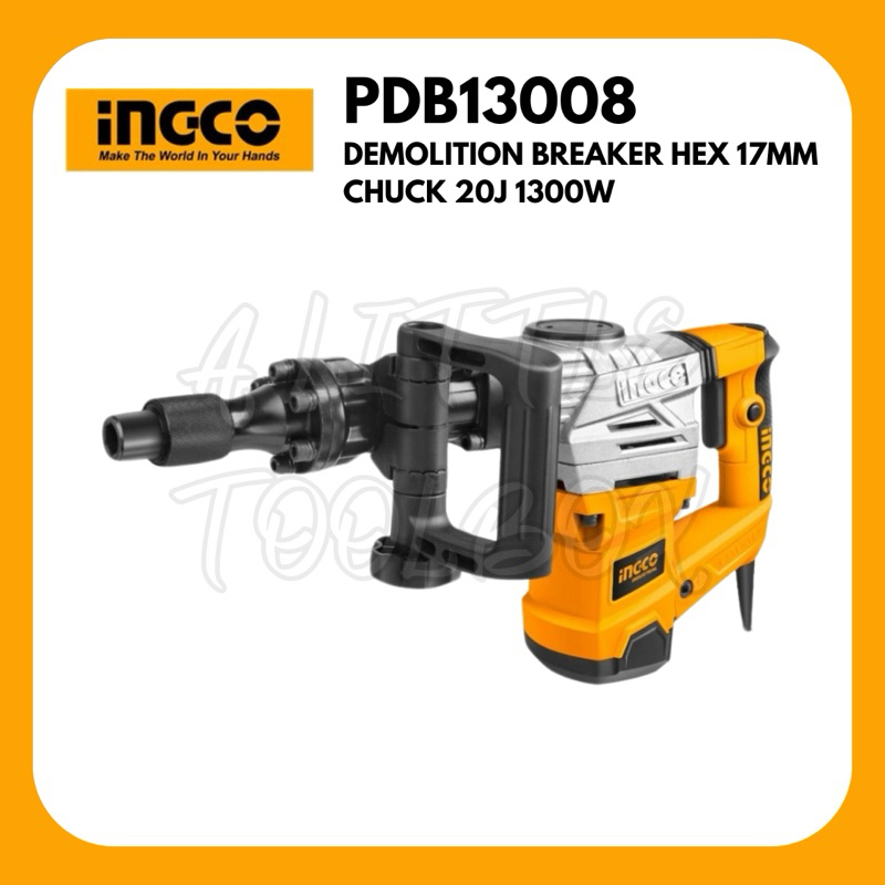 INGCO DEMOLITION BREAKER HEX 17MM CHUCK 20J 1300W PDB13008 | Shopee ...