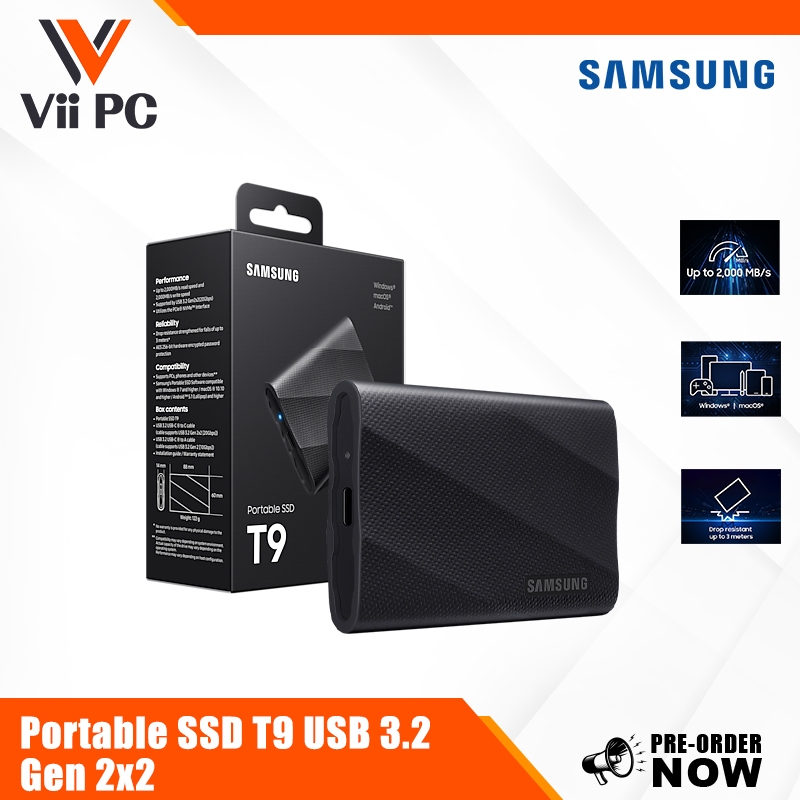 Samsung Portable SSD T9 USB 3.2 Gen 2x2 | Shopee Singapore