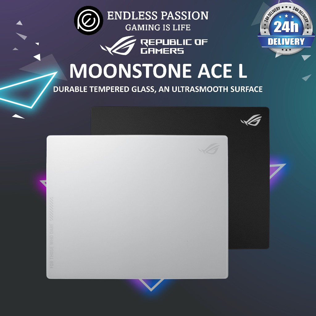 ASUS ROG Moonstone Ace L Tempered Glass Gaming Mousepad | Shopee Singapore