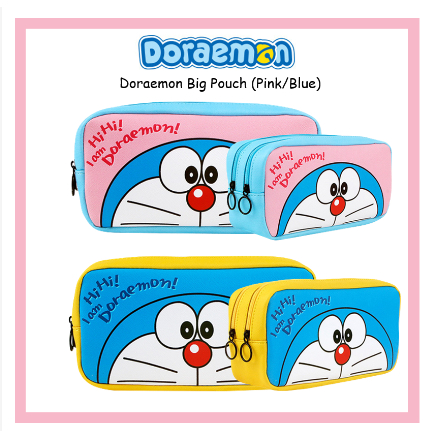Doraemon Big Pouch (Pink/Blue) | Shopee Singapore