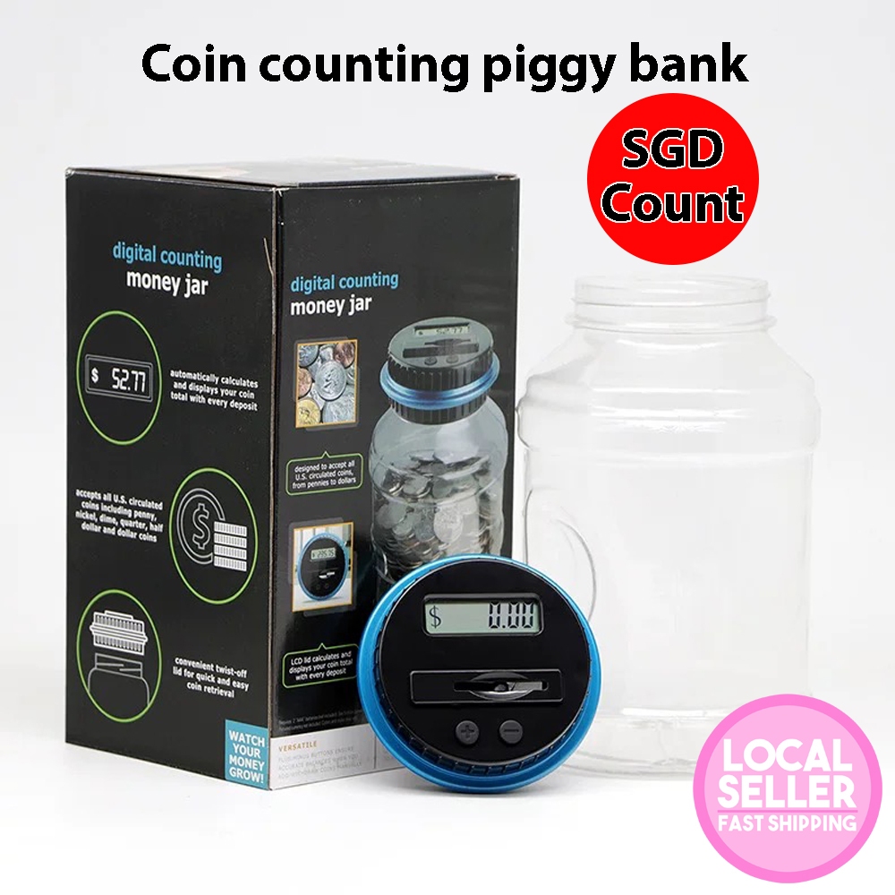 SG SELLER SGD Coin bank Piggy bank automatic counting coin LCD Counting ...