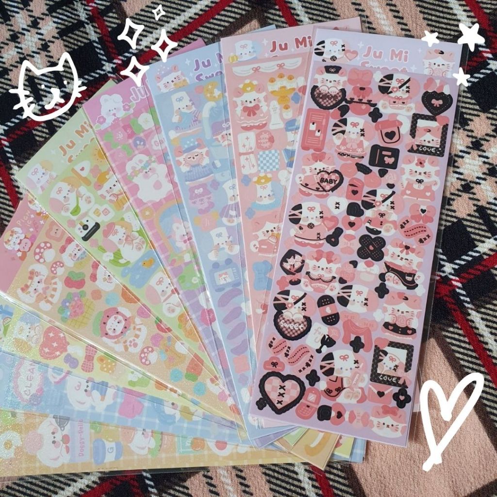 [SG] Ju Mi Sweet holographic stickers! waterproof rainbow star cat ...