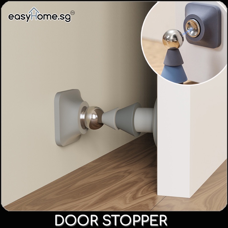 Easyhome.sg Door Stopper Silicone Magnet Suction Magnetic Door Holder Silent Anti Collision ...