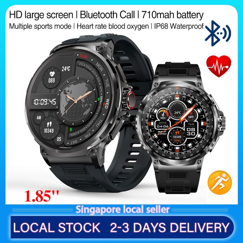 Smart Watch 1.85" HD Display 710 mAh Large Battery 400+ Watch Faces Men ...