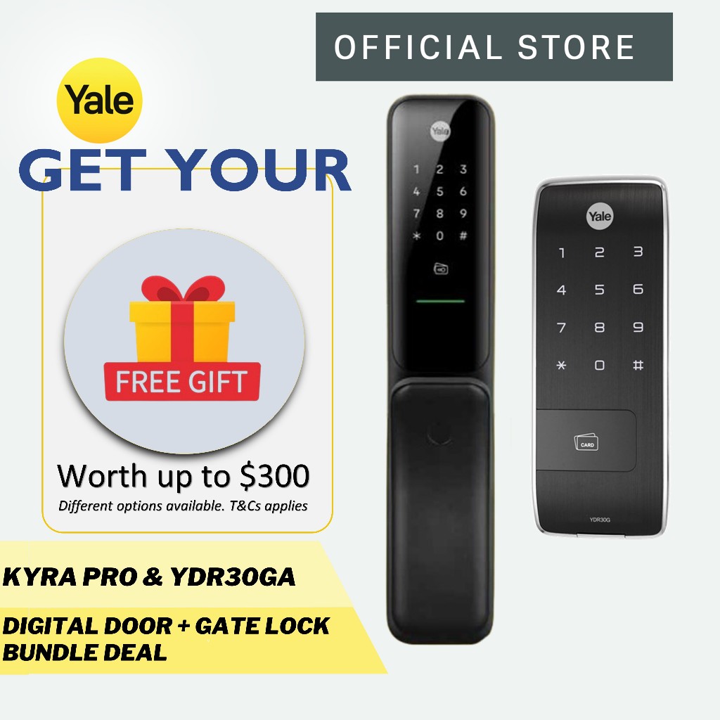 Yale YDR30GA and KYRA PRO Push Pull Digital Lock (Comes with Free Gift ...
