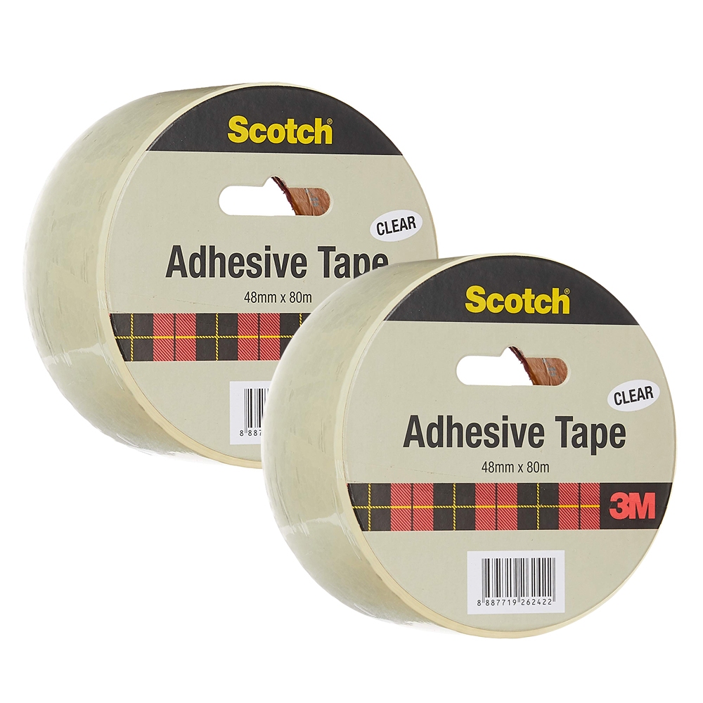 [Bundle of 2] Scotch® 3450C Packaging Tape Clear Single, 48mm x 80m ...