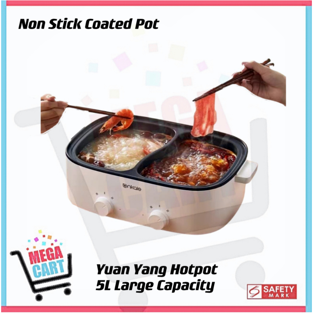 5.0L Multi Function Yuan Yang Hotpot | Steamboat | Cooker (Non Stick ...