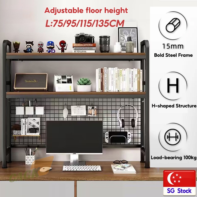 Desktop Shelf Desktop With Grid Multi-layer Shelves Computer Desk ...