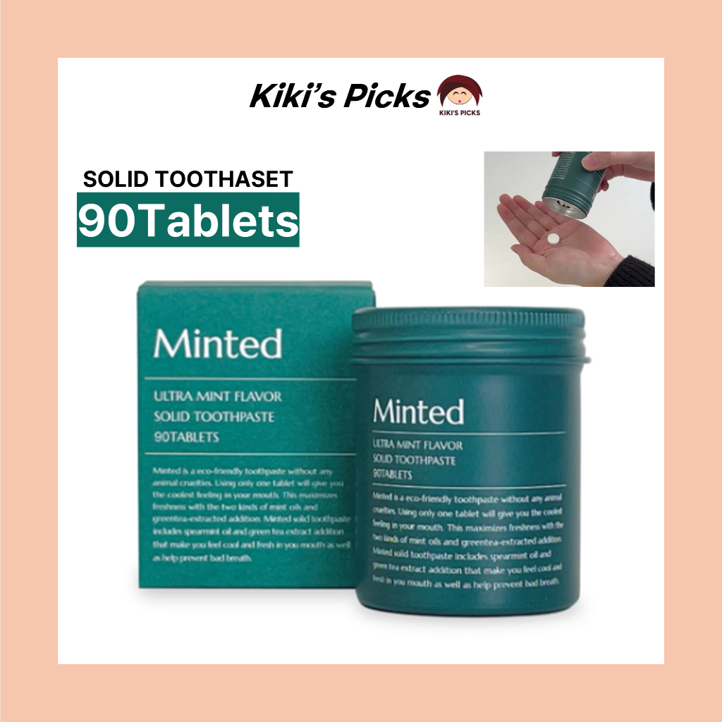 Minted Premium Solid Toothpaste, 90 Tablets, 63g, 1 Unit, Travel ...