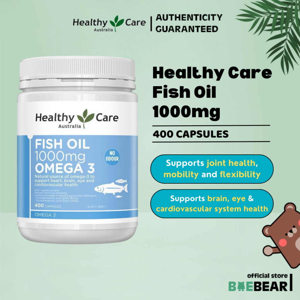 Healthy Care Fish Oil 1000mg Omega 3 400 Caps | CoEnzyme Q10 150mg ...