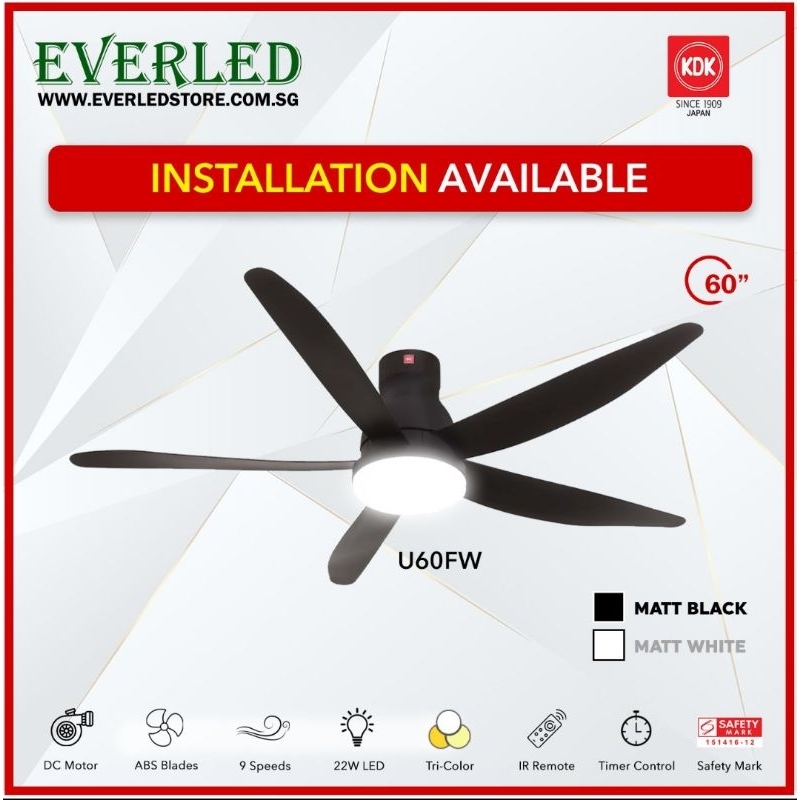 [FREE INSTALLATION] KDK DC U60FW 60" (150cm) w/ Remote Control *1 YEAR ...