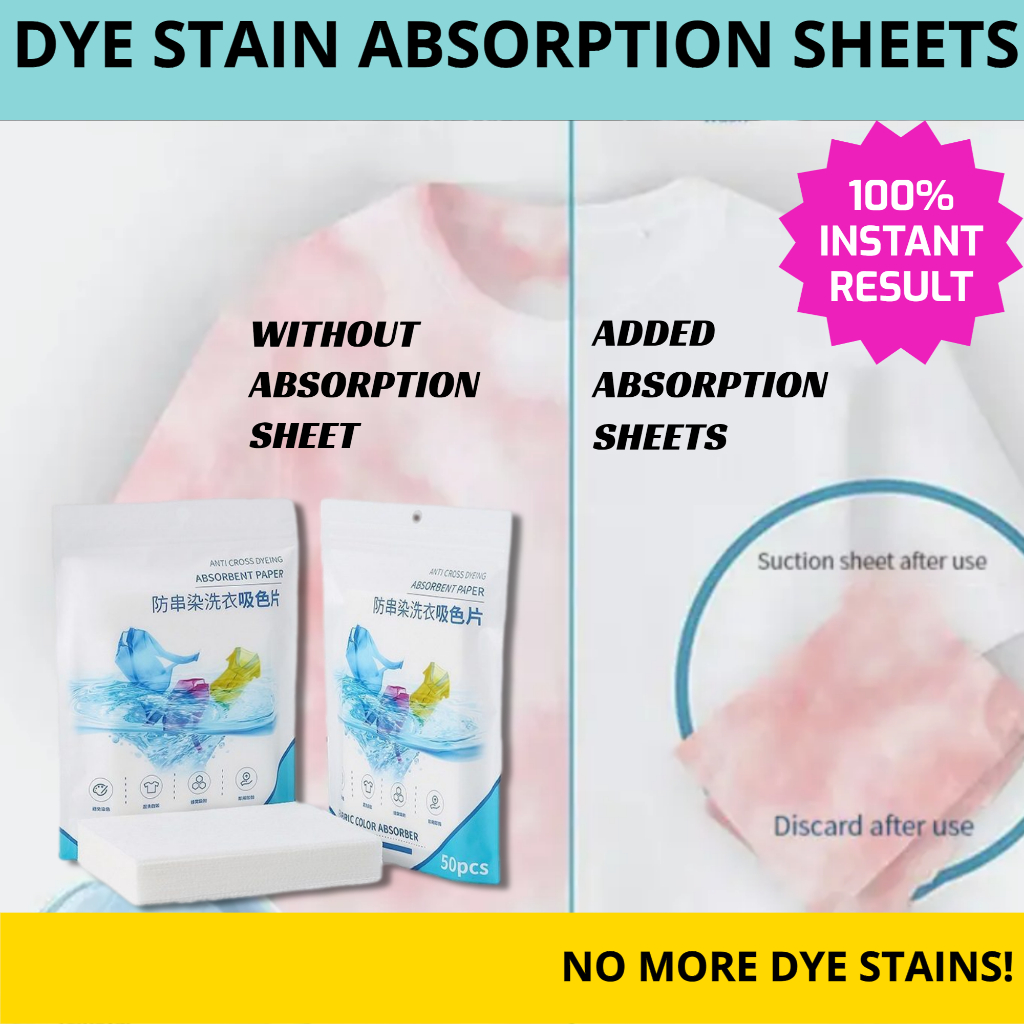 50Pcs Laundry Colour Catcher Sheet Absorption Sheet Washing Machine ...