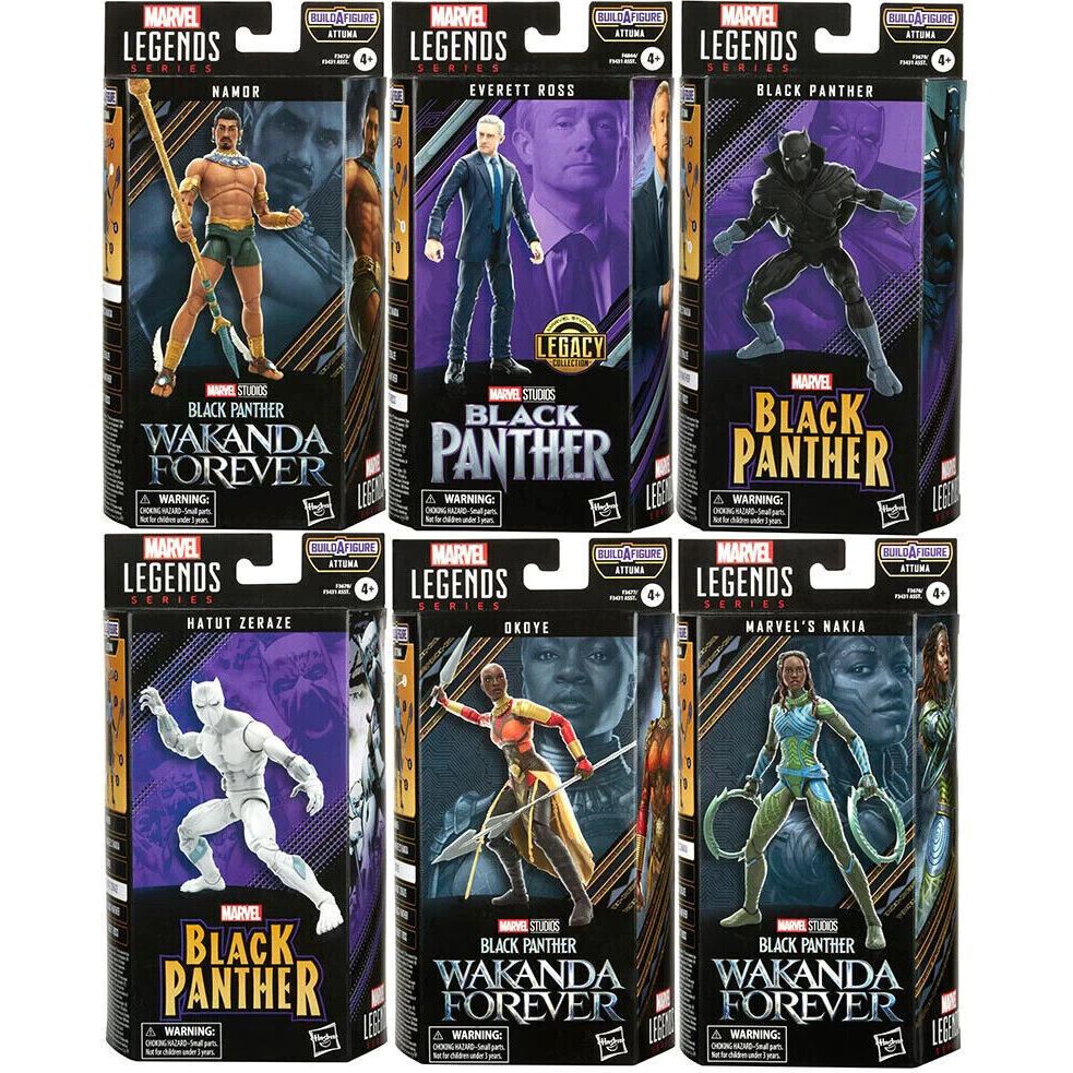 HASBRO MARVEL LEGENDS BLACK PANTHER WAKANDA FOREVER SET 6+1 BAF ATTUMA ...
