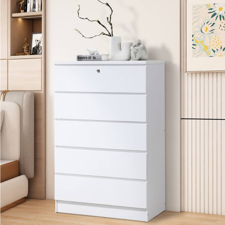 Luxe: Joe 5 layer Chest of Drawer with Lock | 5 Layer Cabinet | Storage ...