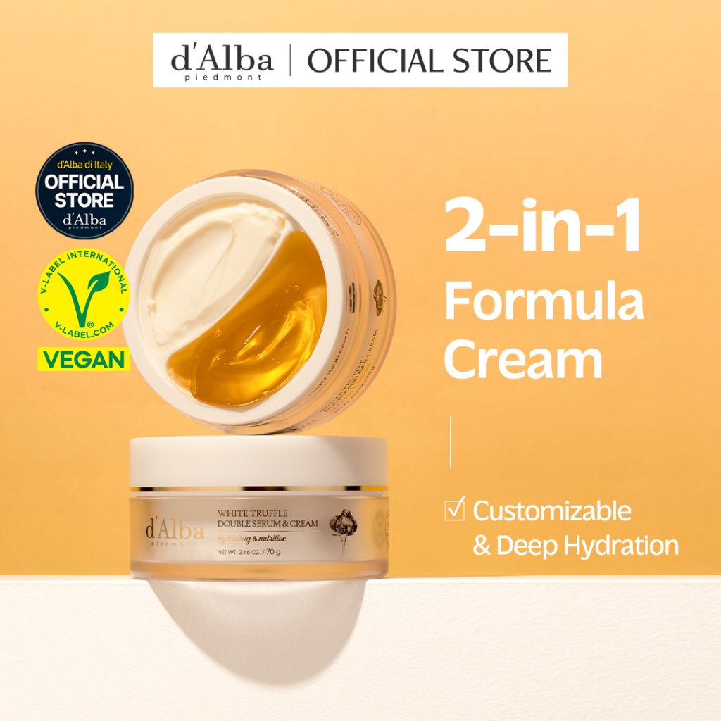 [Official] d'Alba_Store Italian White Truffle Double Serum & Cream 70g, customizable 2-in-1 ...
