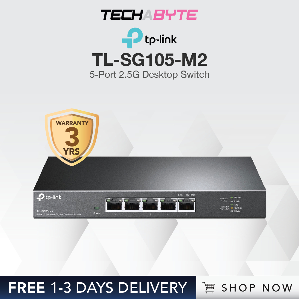 TP-Link TL-SG105-M2 | 5-Port 2.5G Multi-Gigabit Desktop Switch | Shopee ...