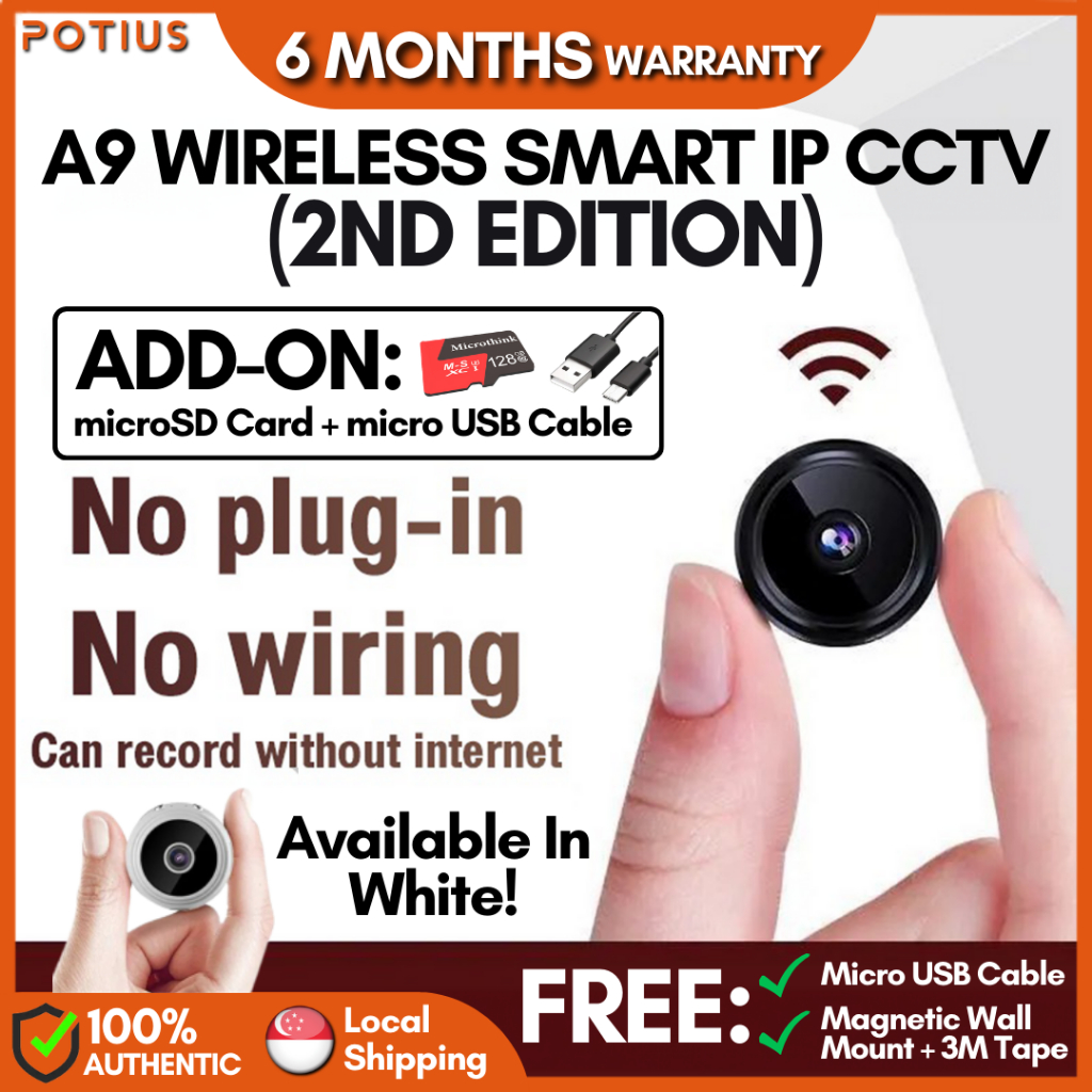 🇸🇬【2ND EDITION】A9 1080P Wireless CCTV IP Security Mini Wifi Camera HD ...