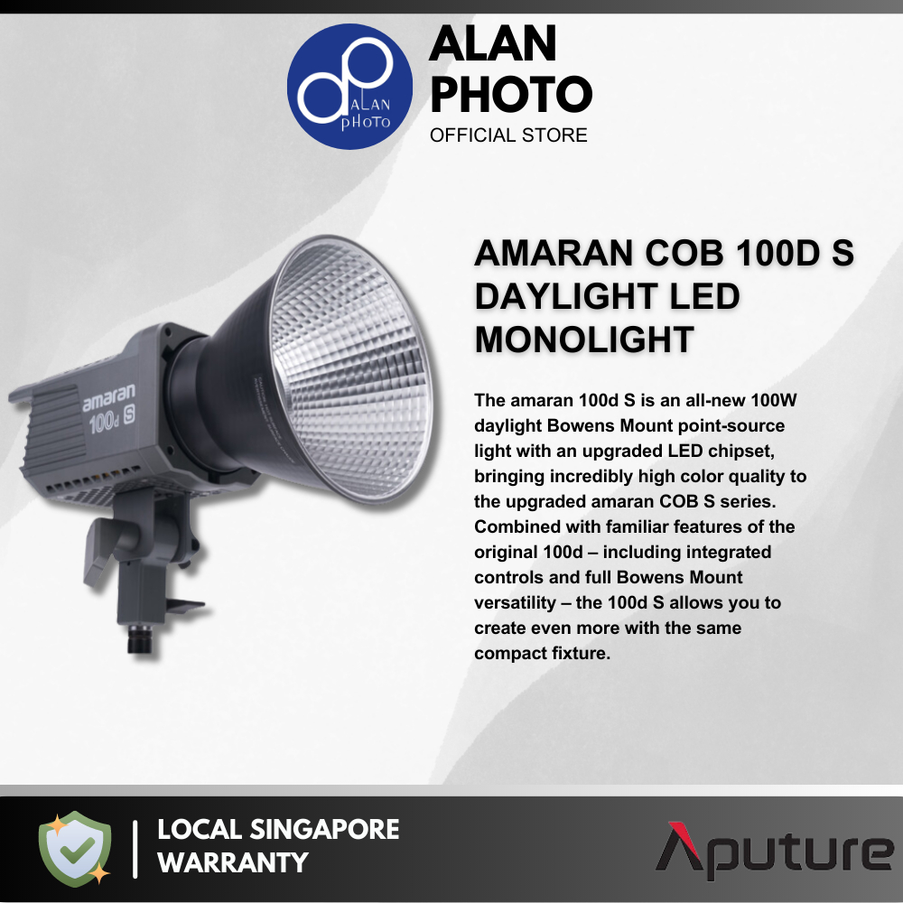 Aputure Amaran 100d S Daylight Bowens Mount Point-Source LED Light ...