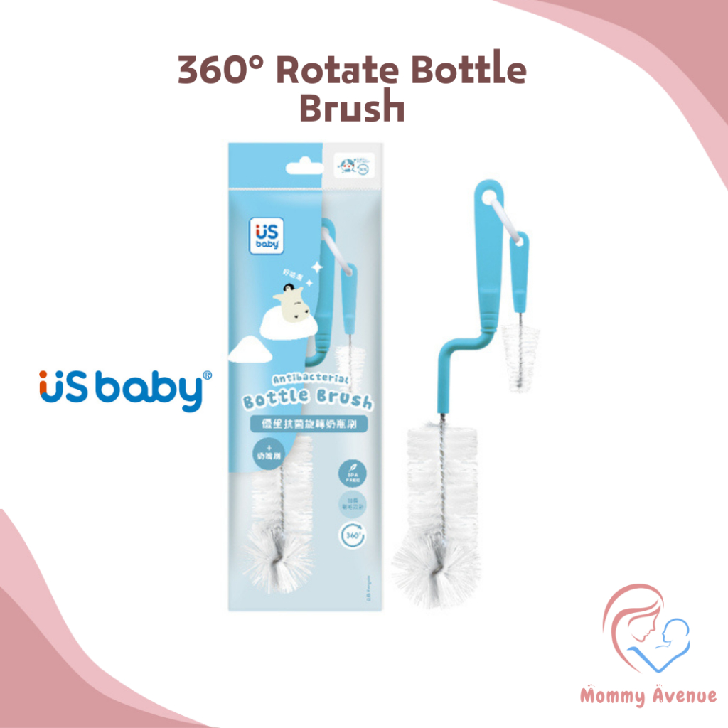 US Baby Bottle 360 Degree Rotating Sponge Brush Set | Shopee Singapore