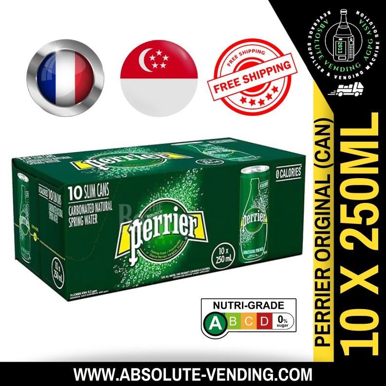 [SINGLE PACK] PERRIER ORIGINAL Sparkling Mineral Water 250ML X 10 (CANS) | Shopee Singapore