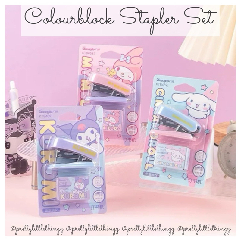️10 DESIGNS * SG READY STOCK * Mini Stapler Set (Cinnamoroll, Melody, Kuromi, Hello Kitty ...