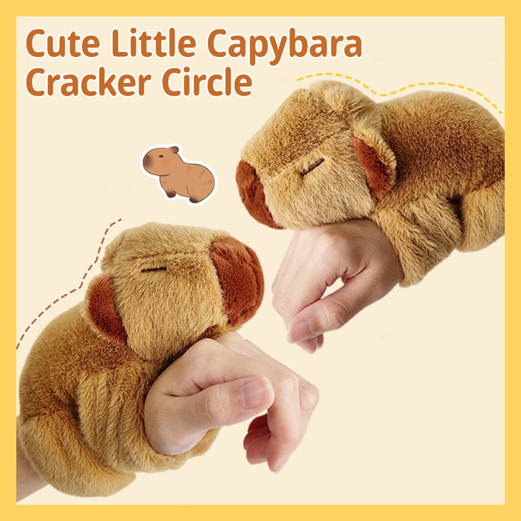 Capybara Plush Bracelet Doll Snap Ring Kapibara Toys Soft Stuffed Toy ...