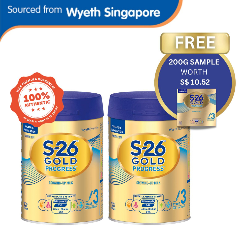 [Bundle of 2 + Free Samples] Wyeth®Nutrition S-26® GOLD PROGRESS® Stage 3 Growing-up Formula ...