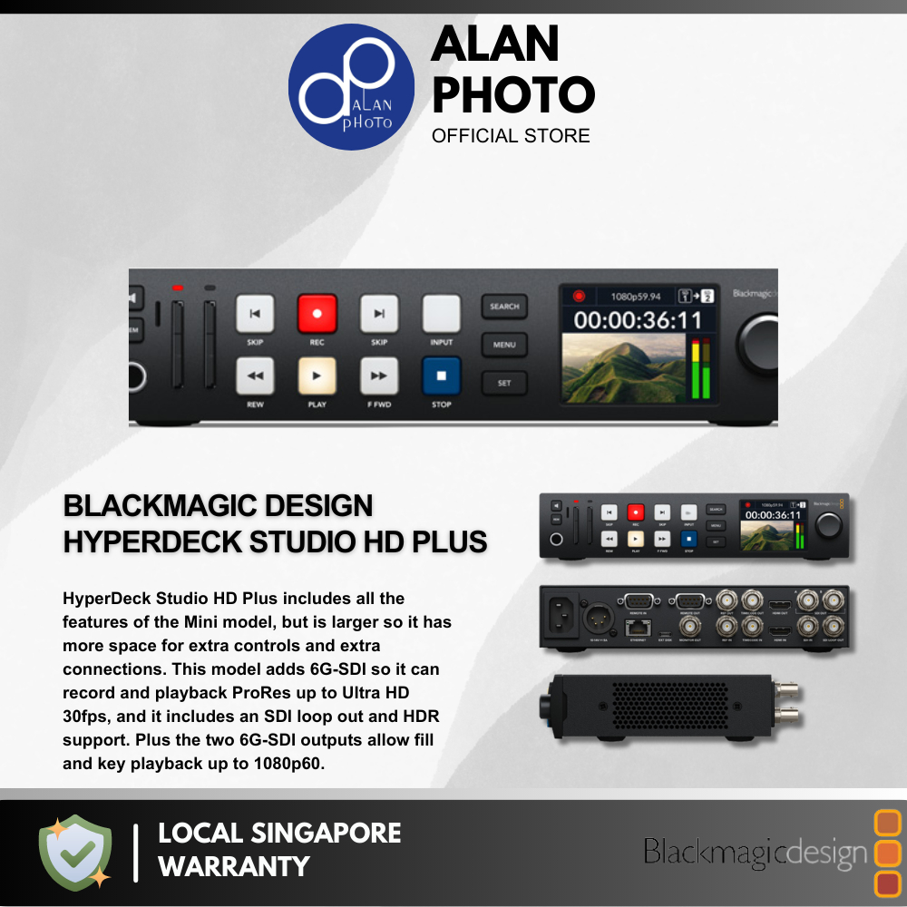 Blackmagic Design HyperDeck Studio HD Plus | Blackmagic Singapore Warranty | Shopee Singapore