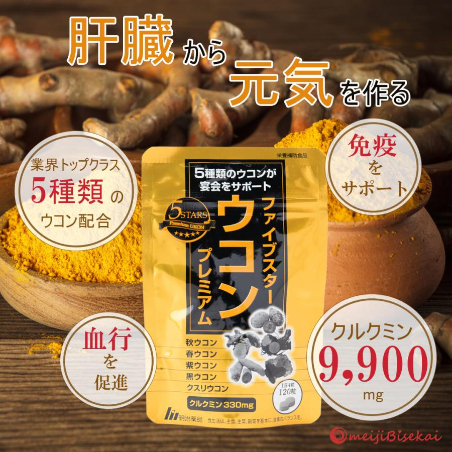 5 Star Turmeric Premium Curcumin 9900mg 5 Types of Turmeric Black ...