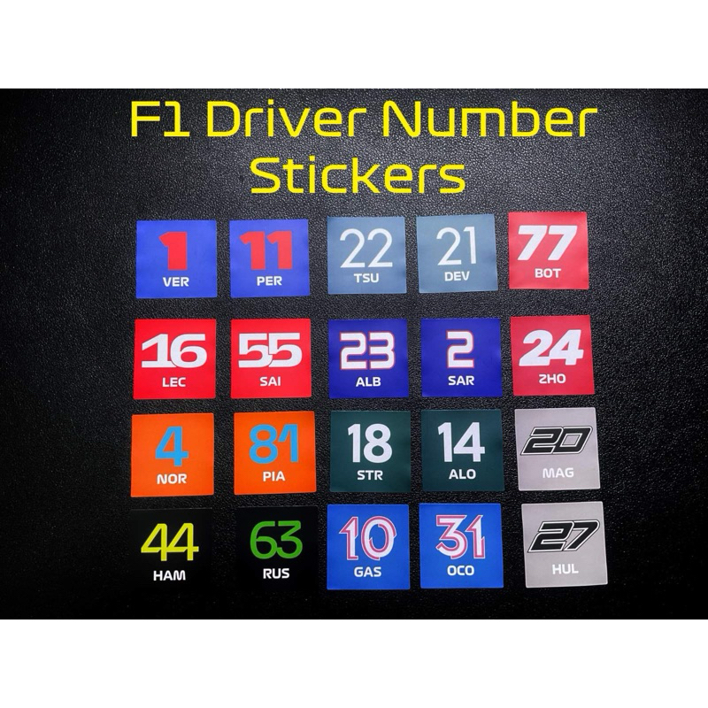 [New] 🔥2025🔥 F1 Formula 1 driver's number sticker decals🔥🔥 | Shopee ...