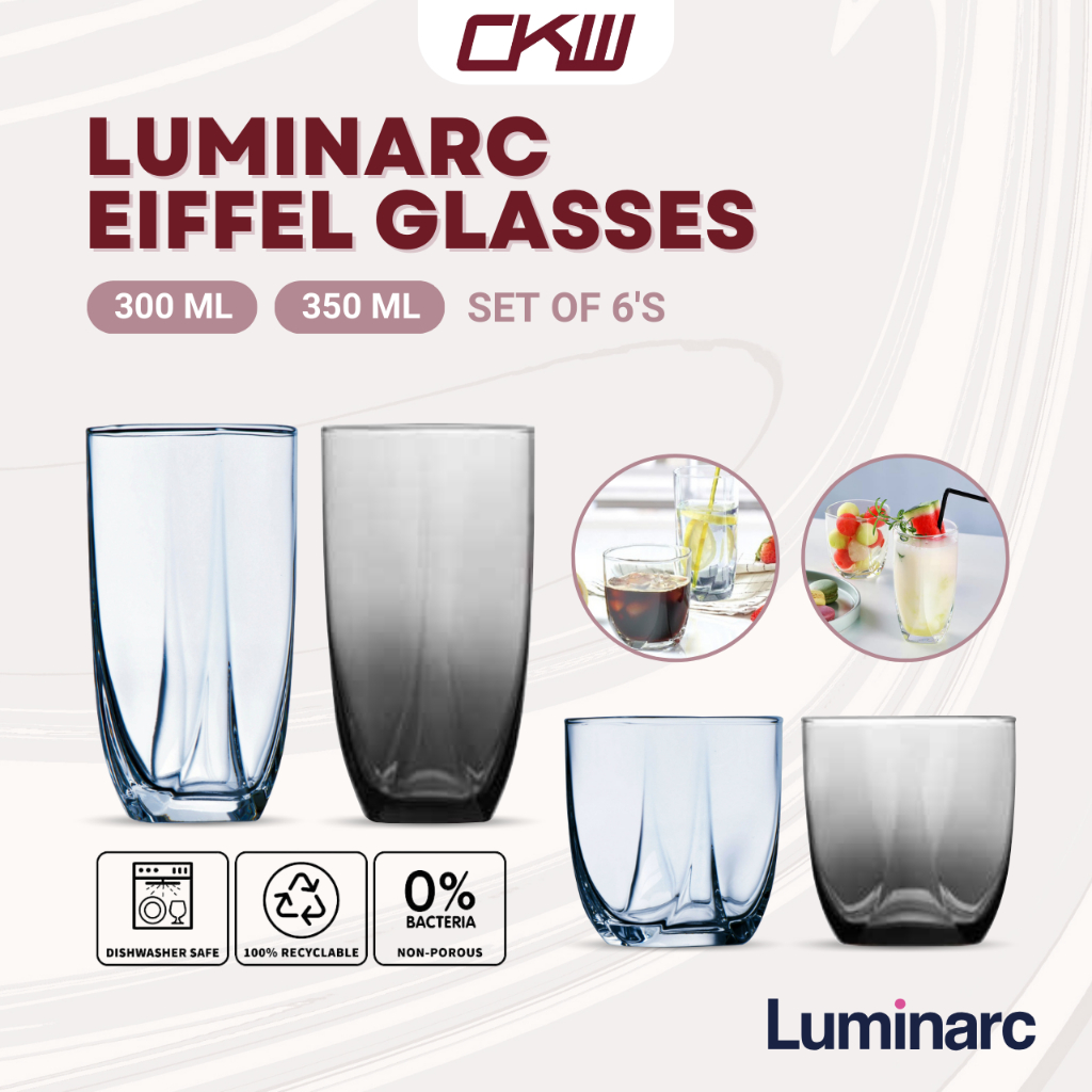Luminarc Eiffel Highball Old Fashioned Glass, Set of 6's [ Cocktail ...