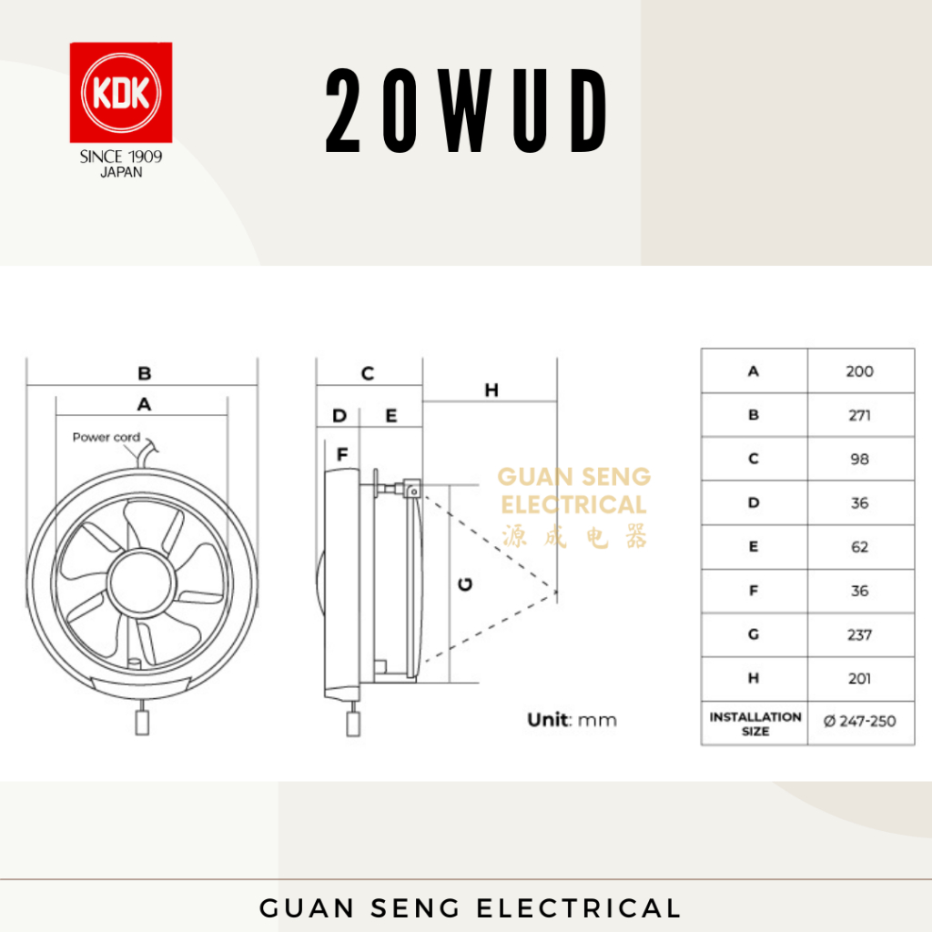 [SG Seller] KDK 15 20 WUD Exhaust Ventilating Fan | Shopee Singapore