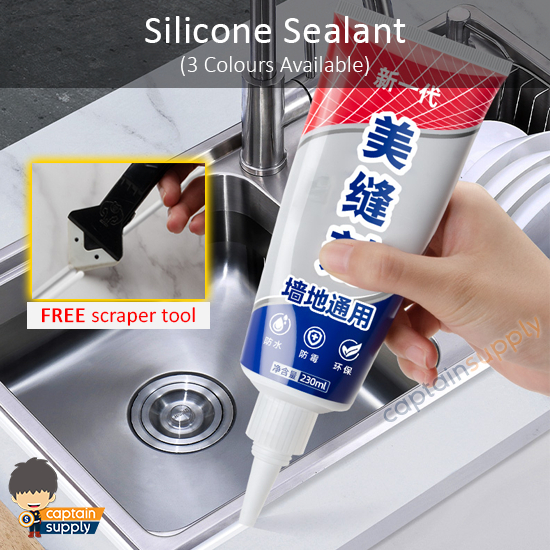 Waterproof Silicone Sealant Grout Gap Filler with Free Scraper Tool ...