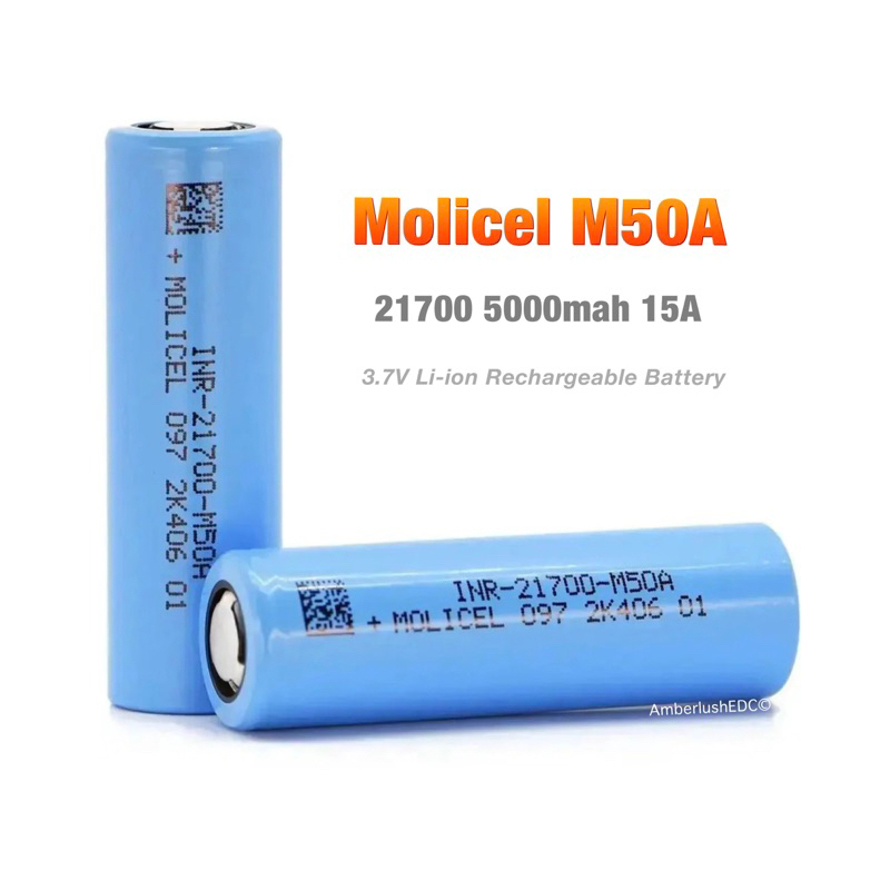 Molicel M50A 21700 5000mah 15A 3.7V Li-ion Rechargeable Battery ...