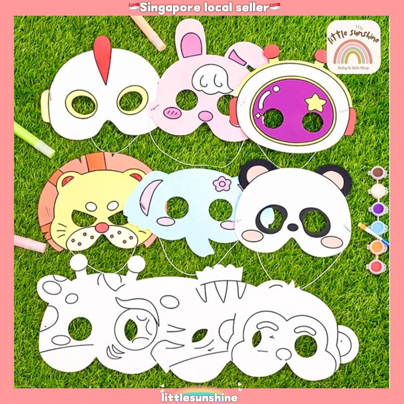 Kids DIY Colouring Animal Cartoon Mask Children Art and Craft Children ...