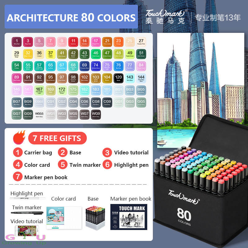 GU [SG STOCK] Latest Touch Mark Oil Marker Pen Set Art Drawing Color ...