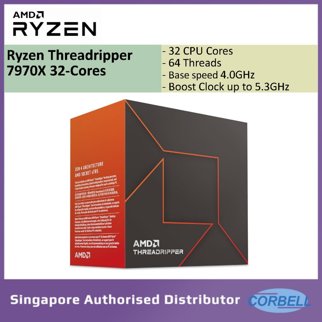 AMD RYZEN threadripper7970x sTR5 socket Processors Core 32 | Threads 62 ...