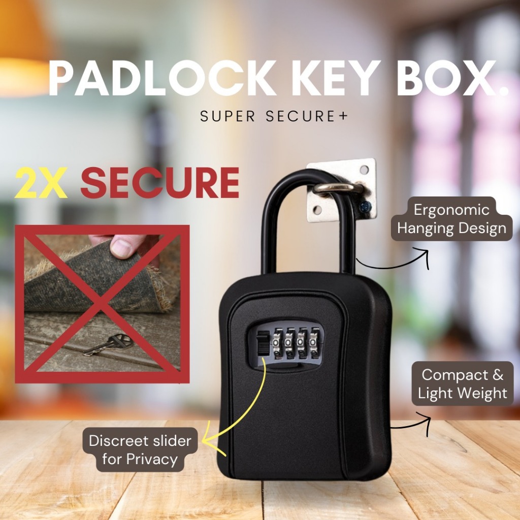 *SG Ready Stock* Padlock Key Box Key Storage Box Password Card Key Lock ...