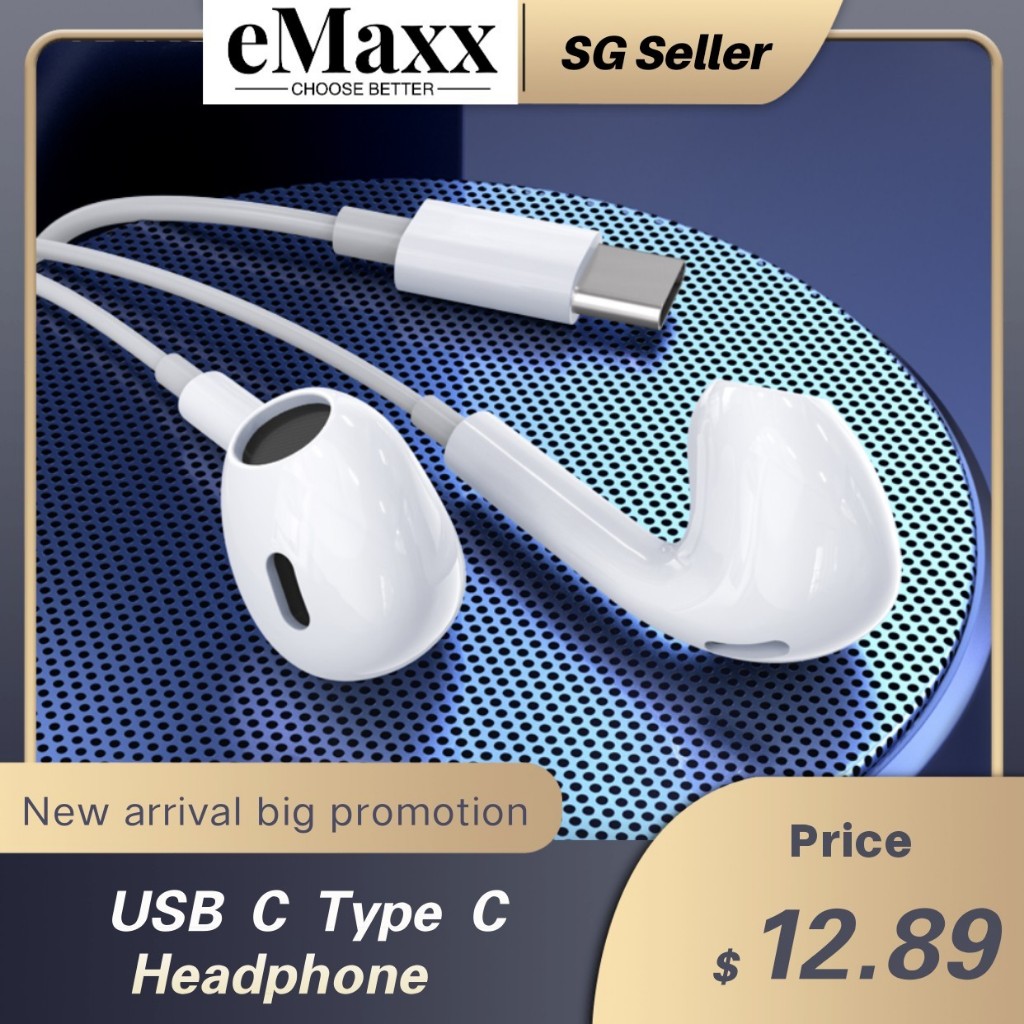 KAKUSIGA Type c earpiece in-ear headphone wired with usb c plug ...