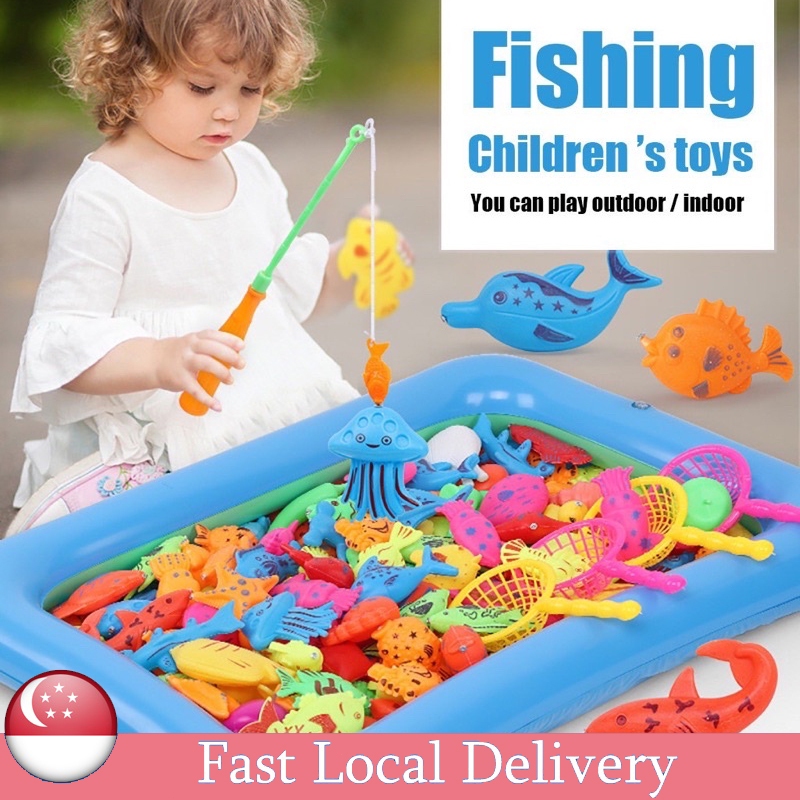 ️‍🔥【SG STOCK】40PCS Children Fishing Toys Magnetic Fishing Game Rod Fish ...