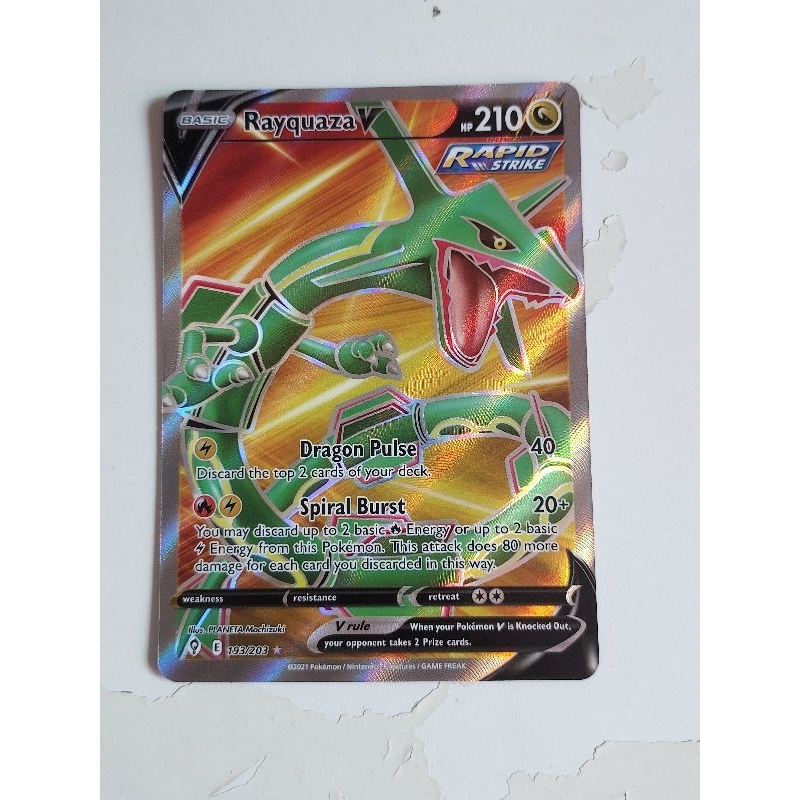 Pokemon rayquaza v full art evolving skies card | Shopee Singapore