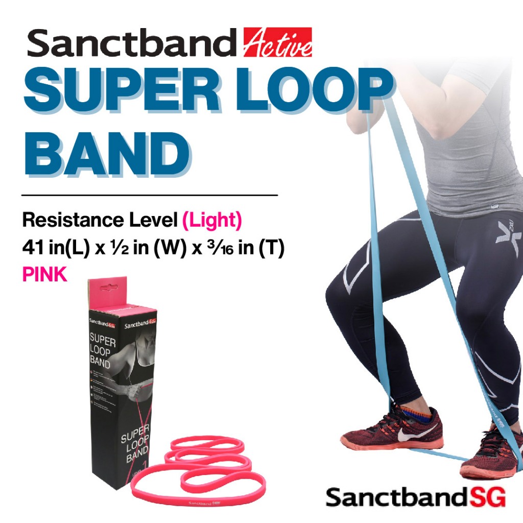 Sanctband Active Super Loop Band Pink Exercise Band Light Level ...