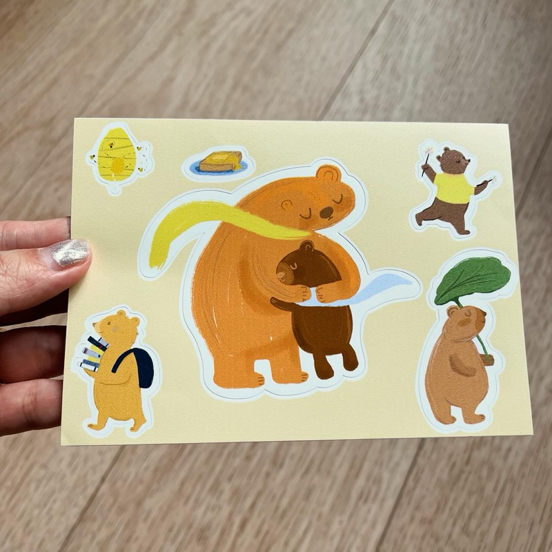 A bear-y big hug sticker sheet | Shopee Singapore
