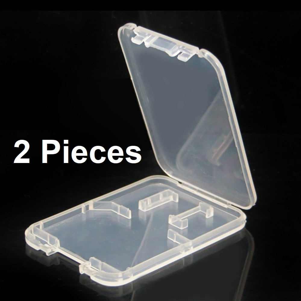 Memory Card Mini Storage Box Case 2x Pieces Plastic Clear 1x SD 1x ...